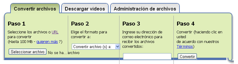 El loco del rincón: Convertidor online de múltiples formatos de archivo.