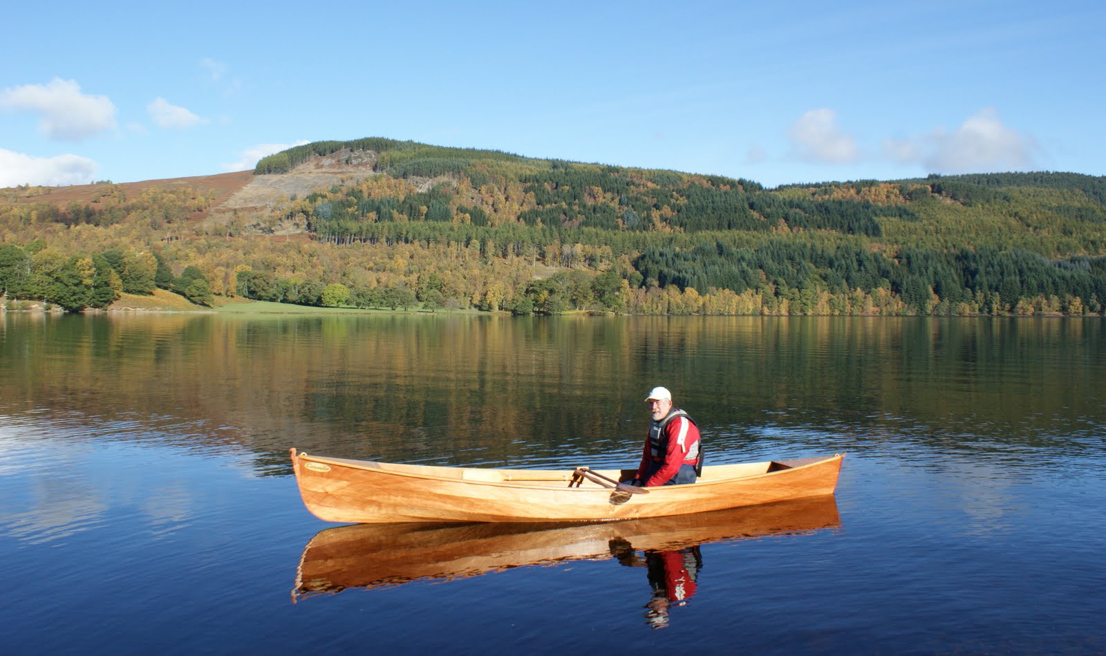 Tour Scotland: October 16th Autumn Photograph Canoeist Loch Tummel Scotland