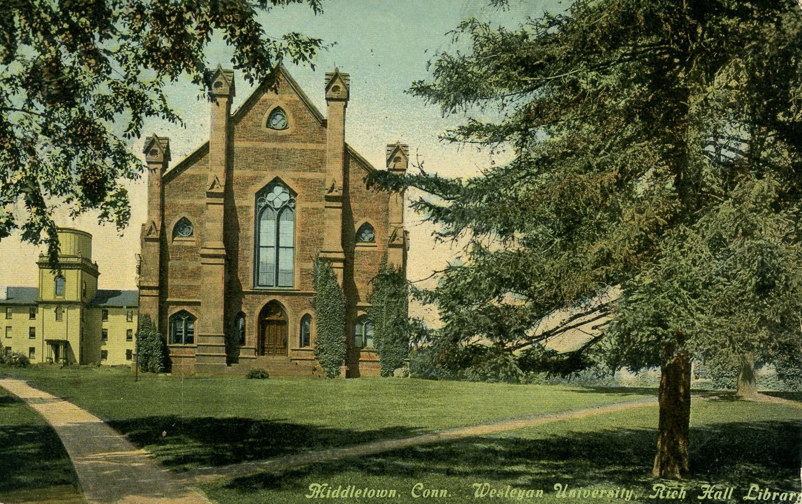 Library Postcards: c1915 Rich Hall Library, Wesleyan University ...