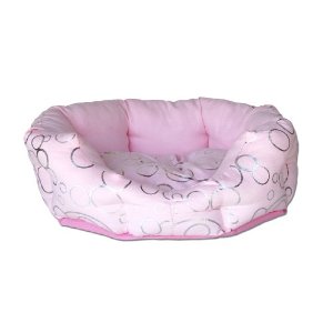 Pink Dog Bed: Clam Shell Pink Dog Bed
