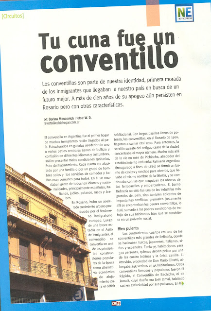 Corina Moscovich: "Conventillos en Rosario" "Tu cuna fue un conventillo" por Corina Moscovich