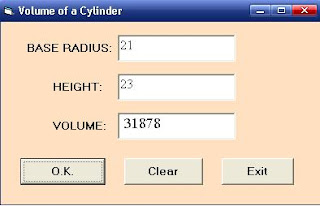 Programming Language Lectures: Volume of a Cylinder - Sample Visual ...