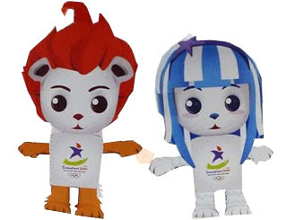 Lyo & Merly Papercraft - Official Mascots for the Singapore 2010 Youth ...