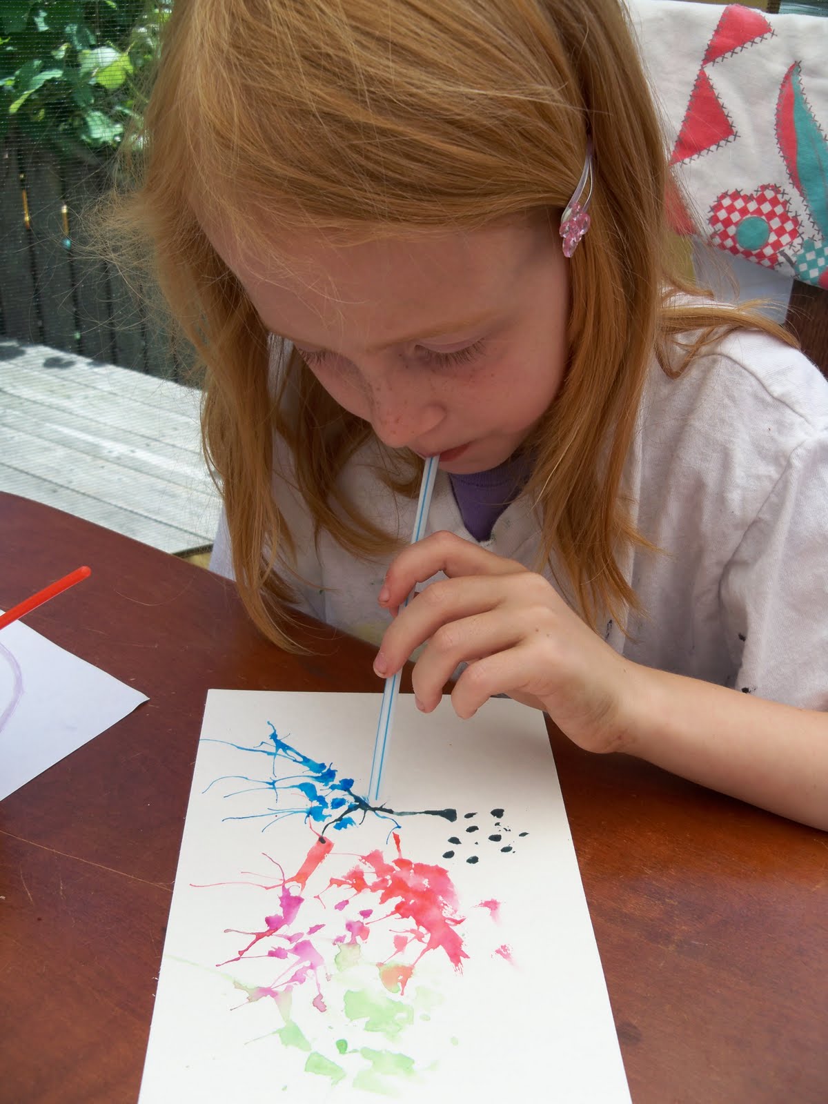 Garden Art Play: Ready. Set. Blow! Watercolor with Straws