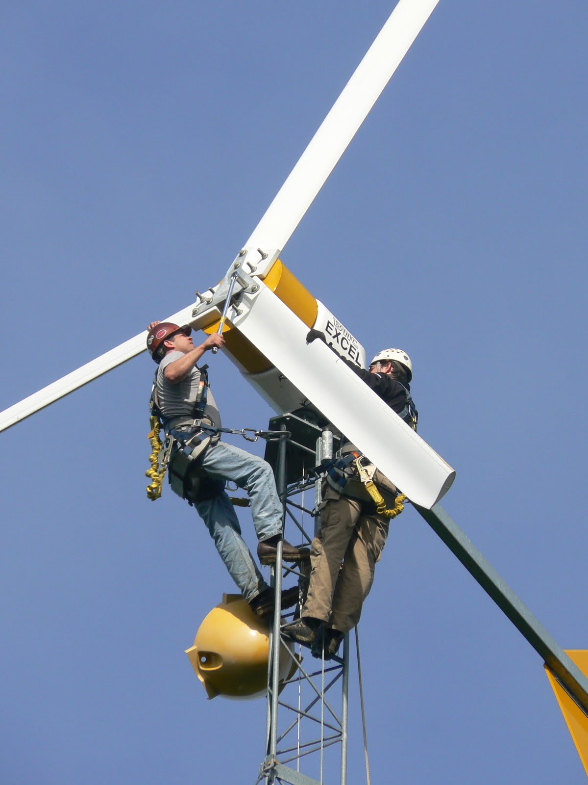 Bluhouse News: Yearly Maintenance On The Wind Turbine