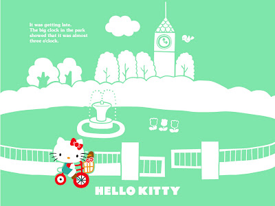 Hello Kitty World: Hello Kitty-Green Wallpeper