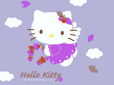 Hello Kitty World: Hello Kitty-Violet Wallpeper