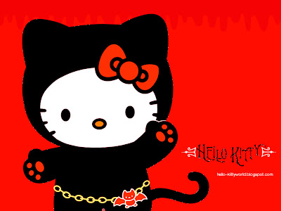 Hello Kitty World: Hello Kitty-Red Wallpeper