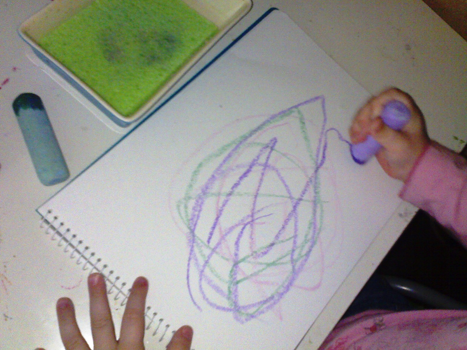 A Little Learning For Two: Wet Chalk Drawing