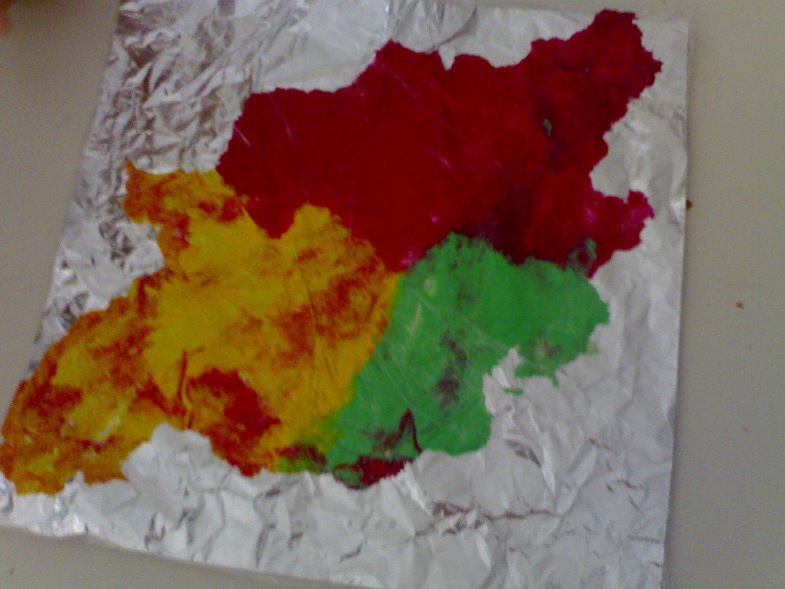 A Little Learning For Two: Cling wrap painting