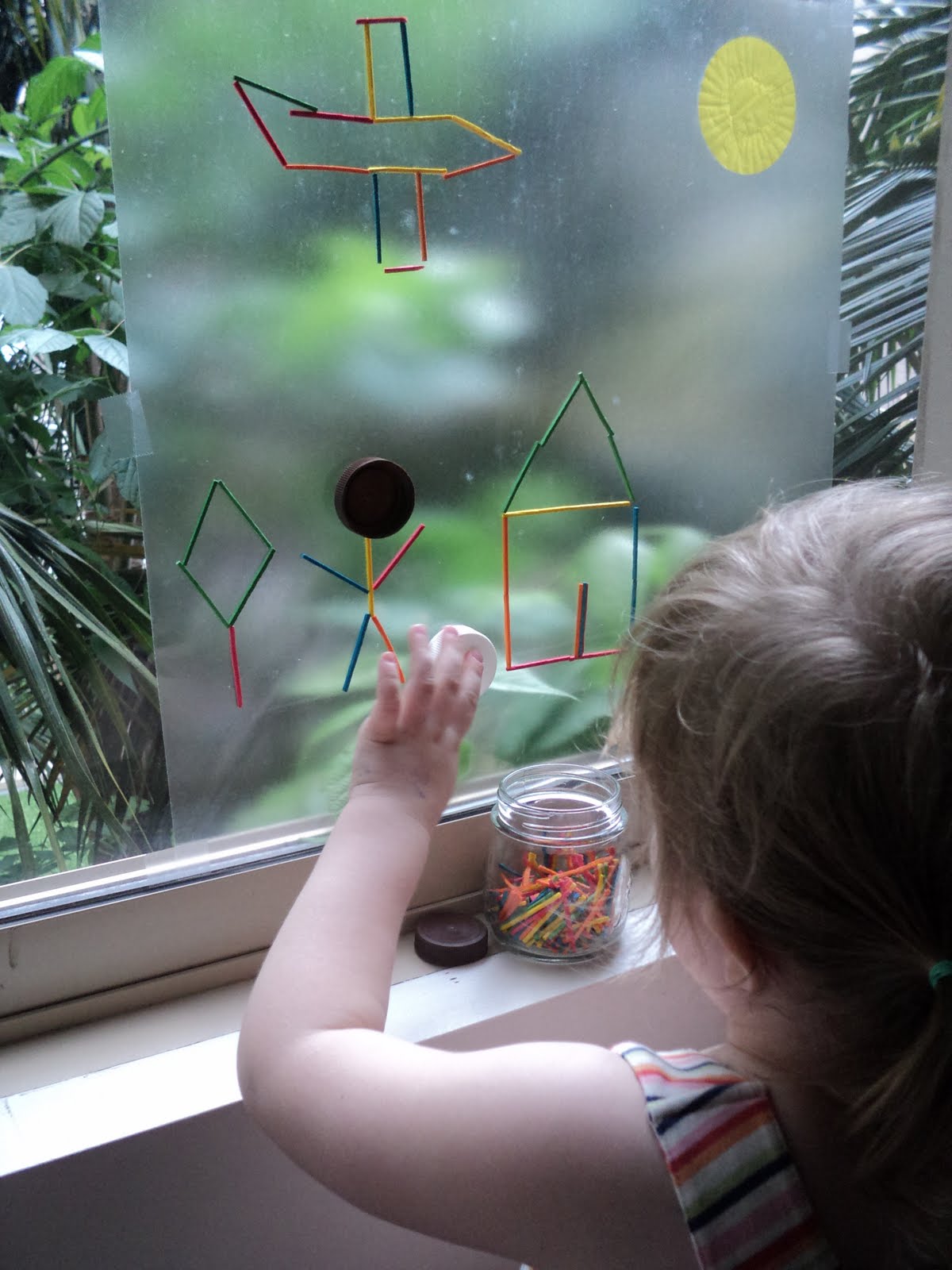 A Little Learning For Two: Sticky Window Art