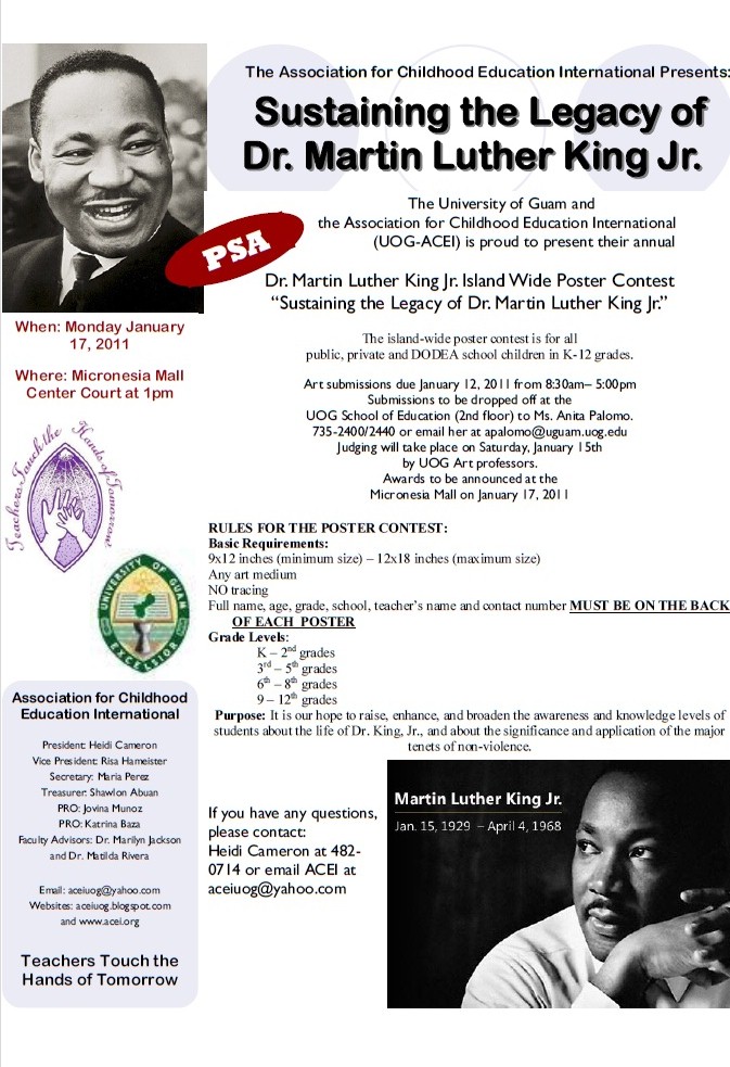 ACEI - UOG Chapter: Dr. Martin Luther King, Jr. Island-wide Poster ...