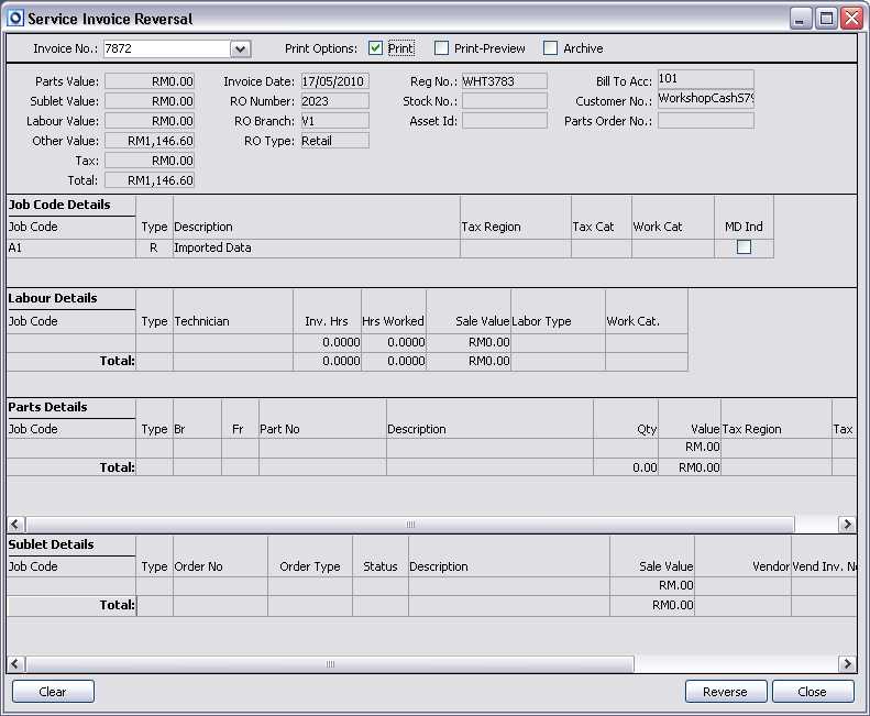 Smart Skills Services: Service Invoice Reversal