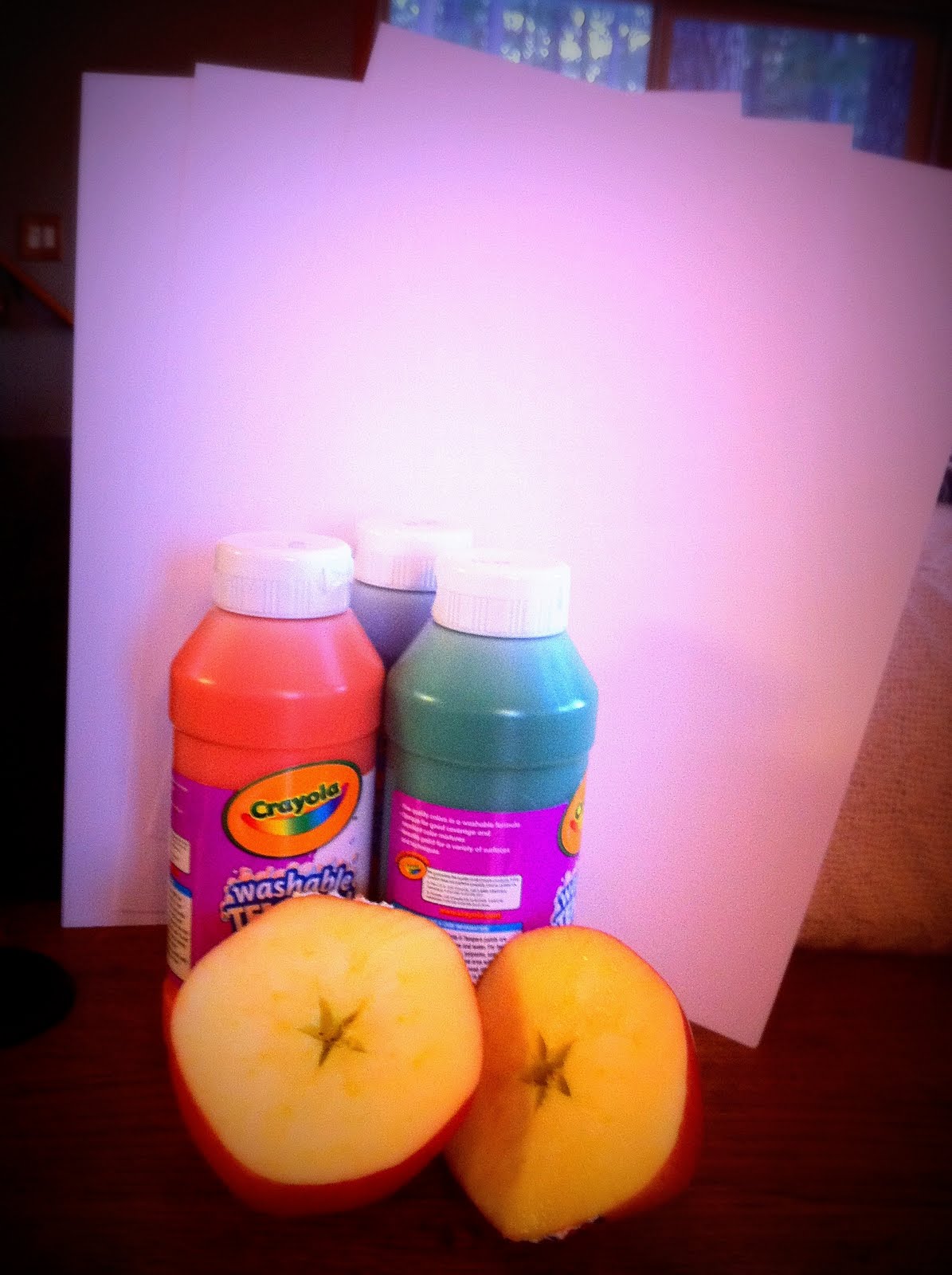 ...365 days of toddler fun...: Apple Painting,.. turned finger painting ...