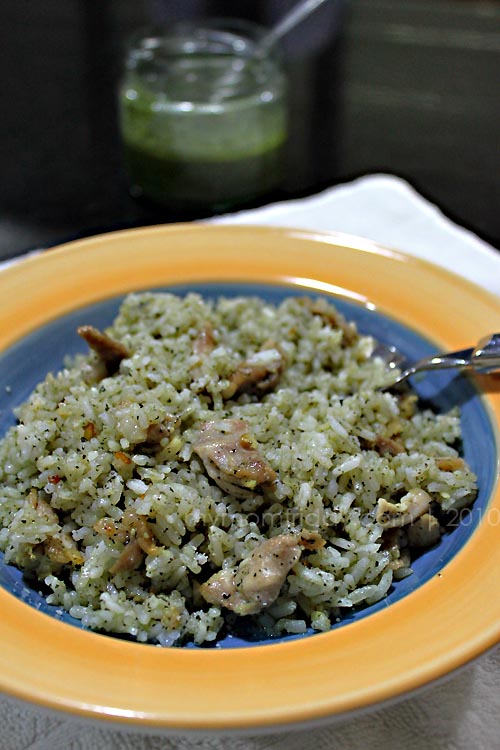 My Mom-Friday: Mom-Cook: Garlic Chicken Pesto Rice