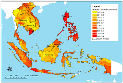 GIS Tips@Me: Climate map of disaster hotspots in South-East Asia
