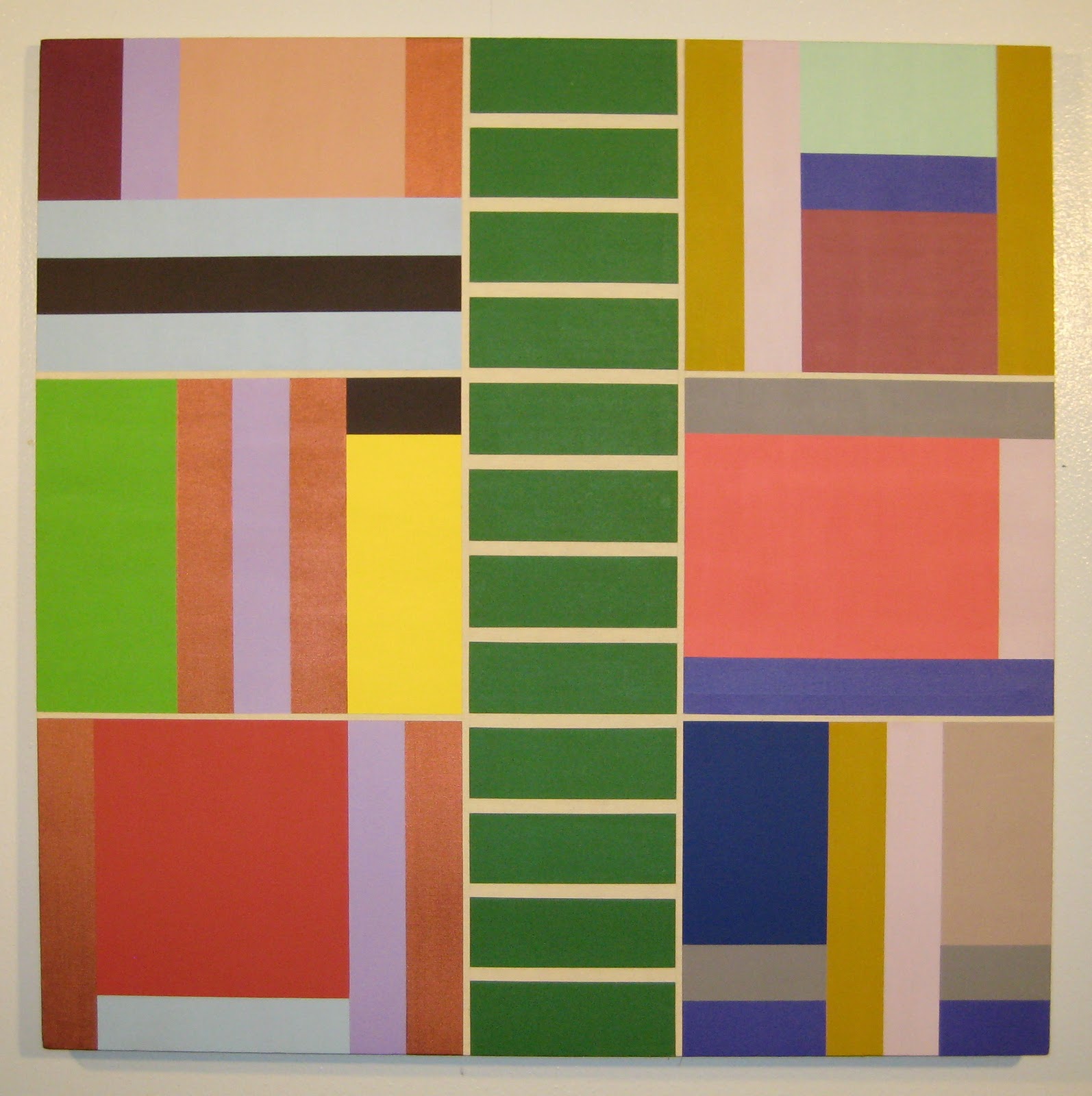 Lane Banks geometric art: grid paintings