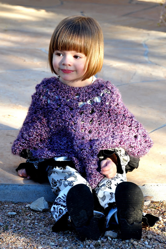 Aesthetic Nest: Crochet: Going Home Poncho in Purple