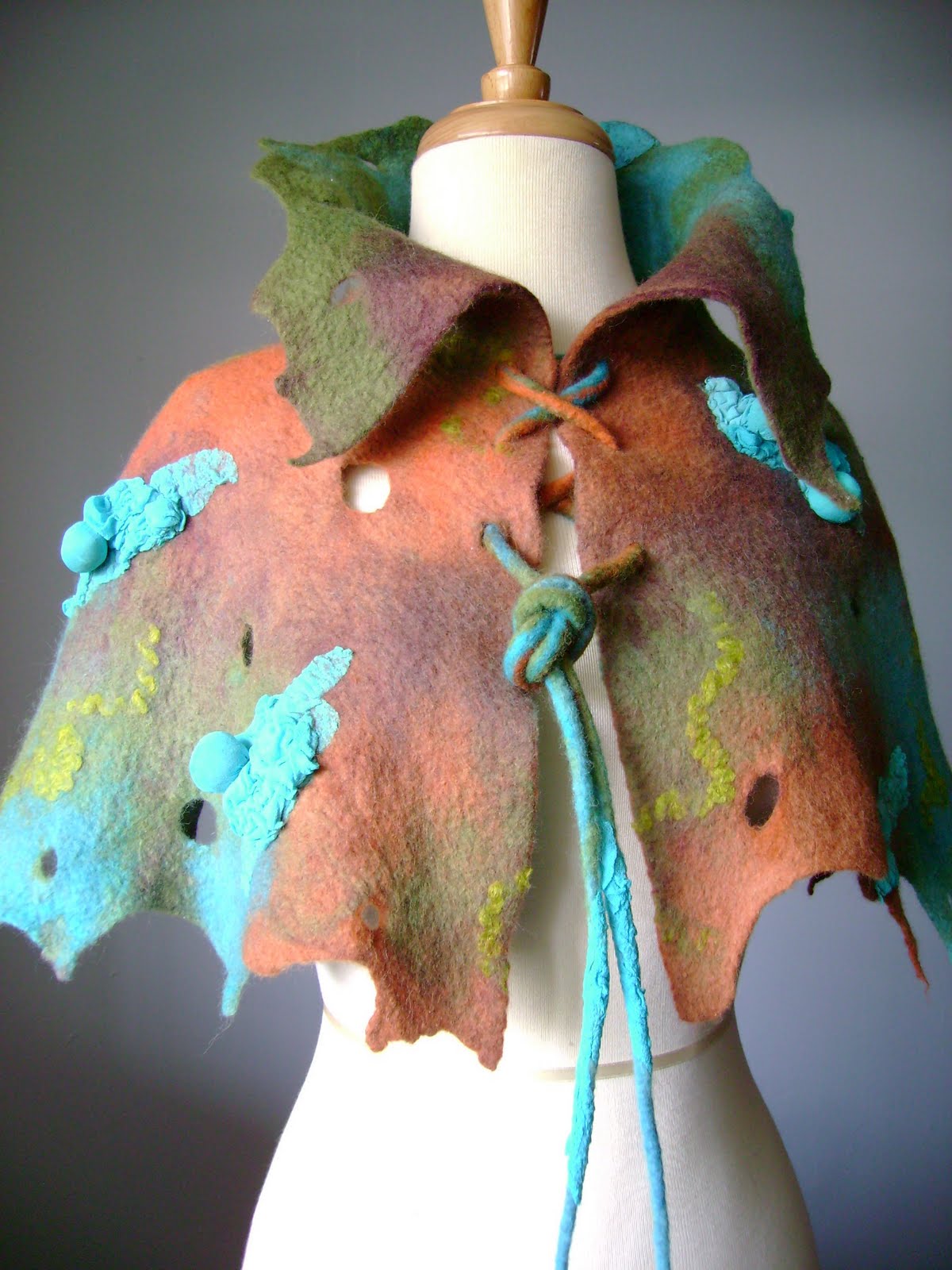 Laboratory of Fashion: Nuno Felted Couture Art cape / capelet / cloak ...