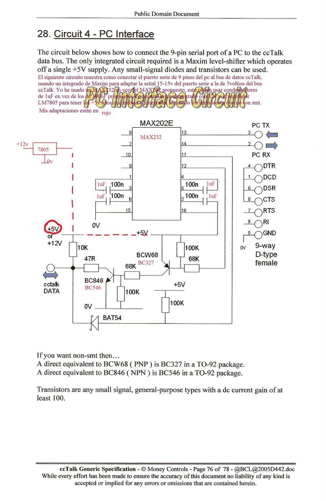 Aprender ELECTRÓNICA diseñando mYs CHAPUZAS: Mi conexion cctalk a pc