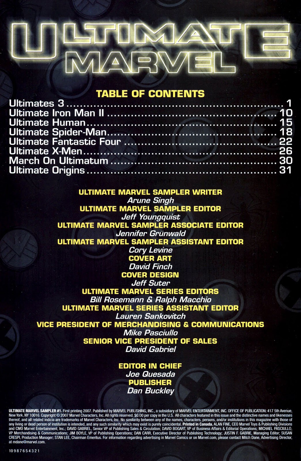 Read online Ultimate Marvel Sampler comic - Issue # Full