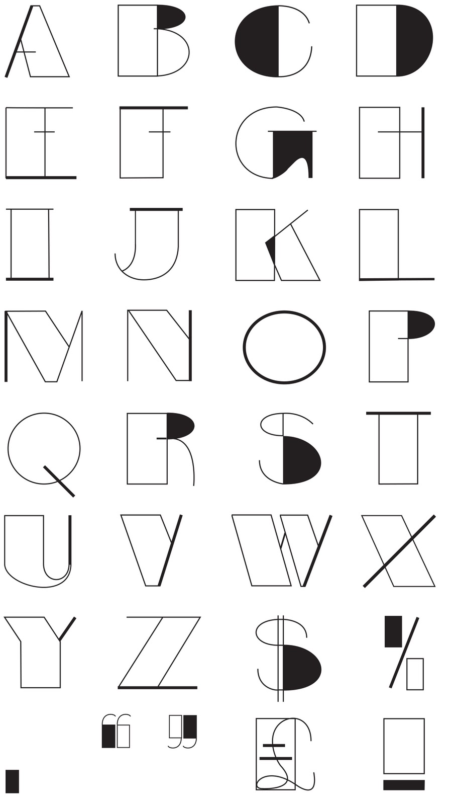 Design Practice: Alphabet soup 2 - Lewis font in Illustrator