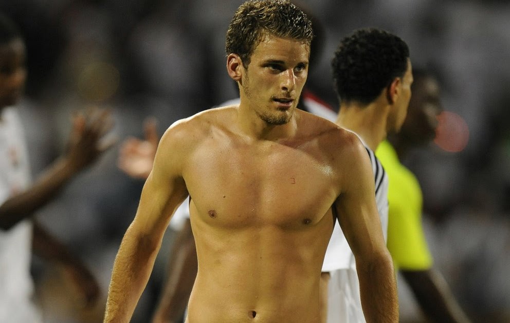 Shirtless Football Soccer Player On The Field Male Athletes