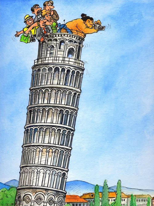 The Tower of Pisa Cartoon - My Cartoon