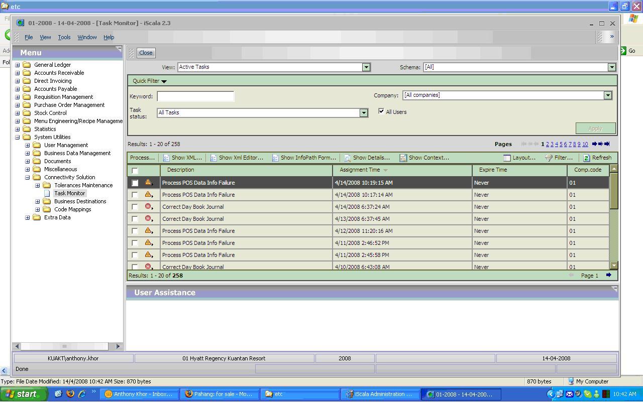 HRKR Help Notes: iScala: Interface Processing Screen for Cost Audit