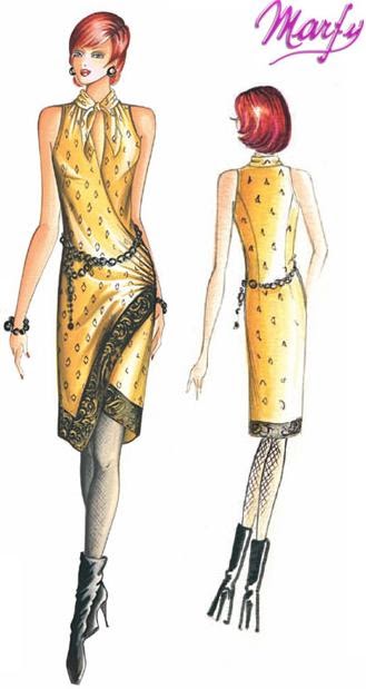 Tipare de croitorie: Tipar rochie parte peste parte.