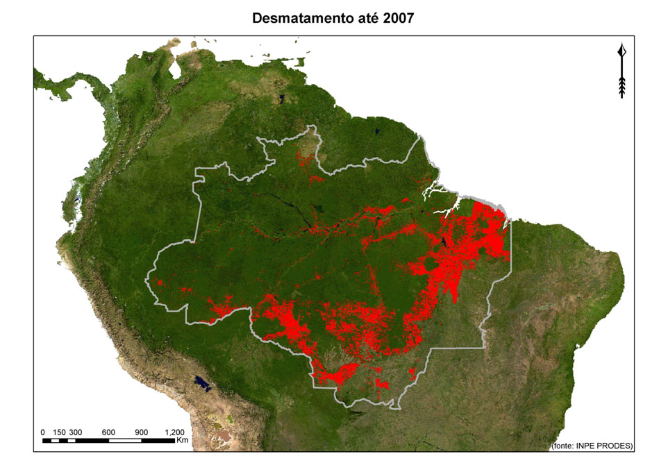 Interligados: Mapa que visualiza as queimadas no Brasil (Vermelho).
