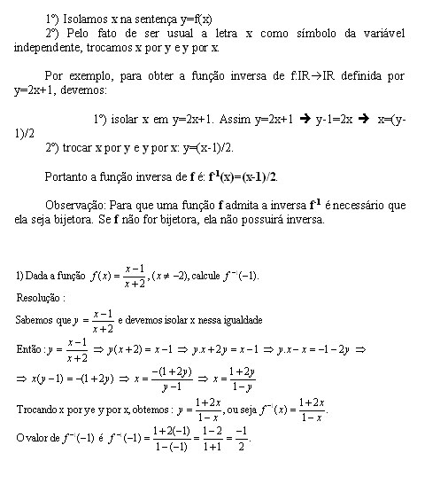Matemática hoje e sempre: Função Inversa