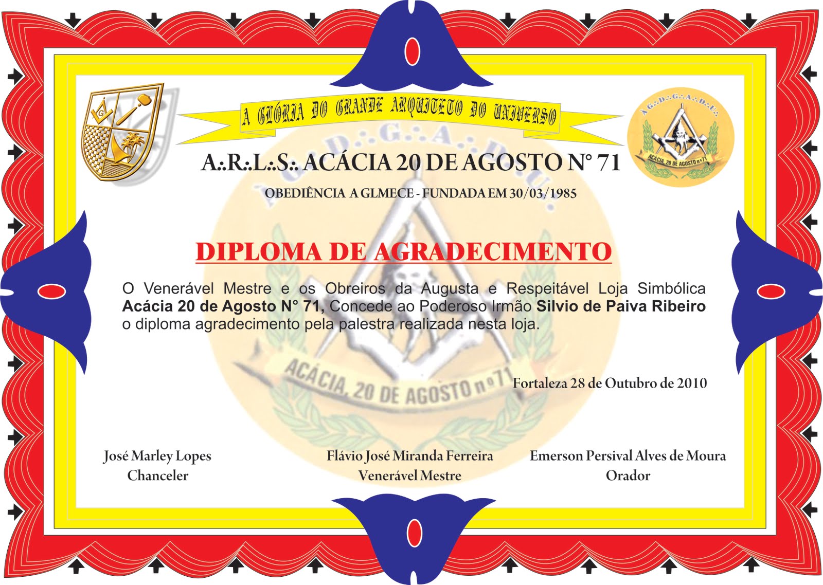 ARLS.·. Acácia 20 de agosto N° 71: E D I T O R I A L