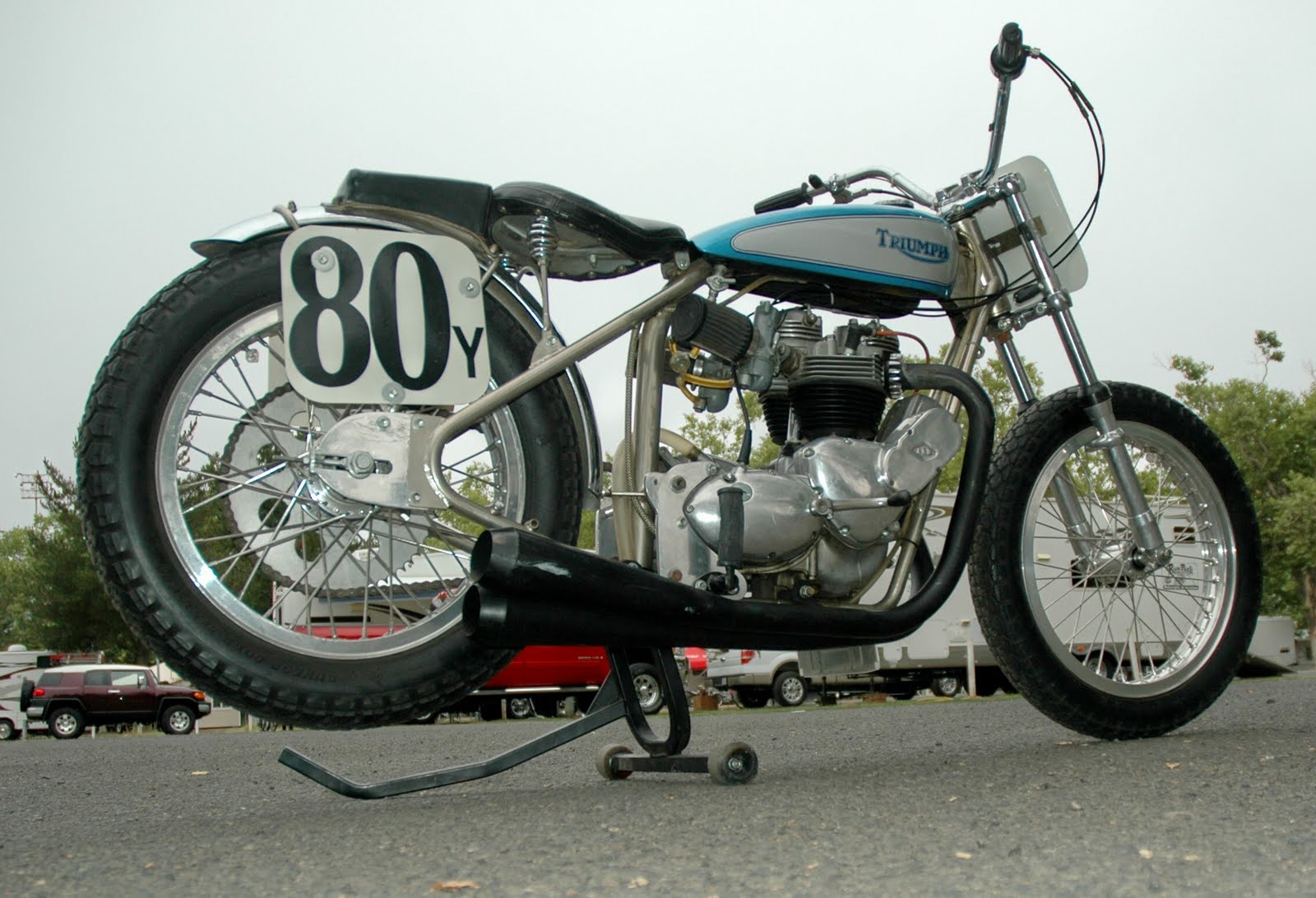 POPPA WHEELIE: Butch Cochran's Trackmaster Triumph Rigid