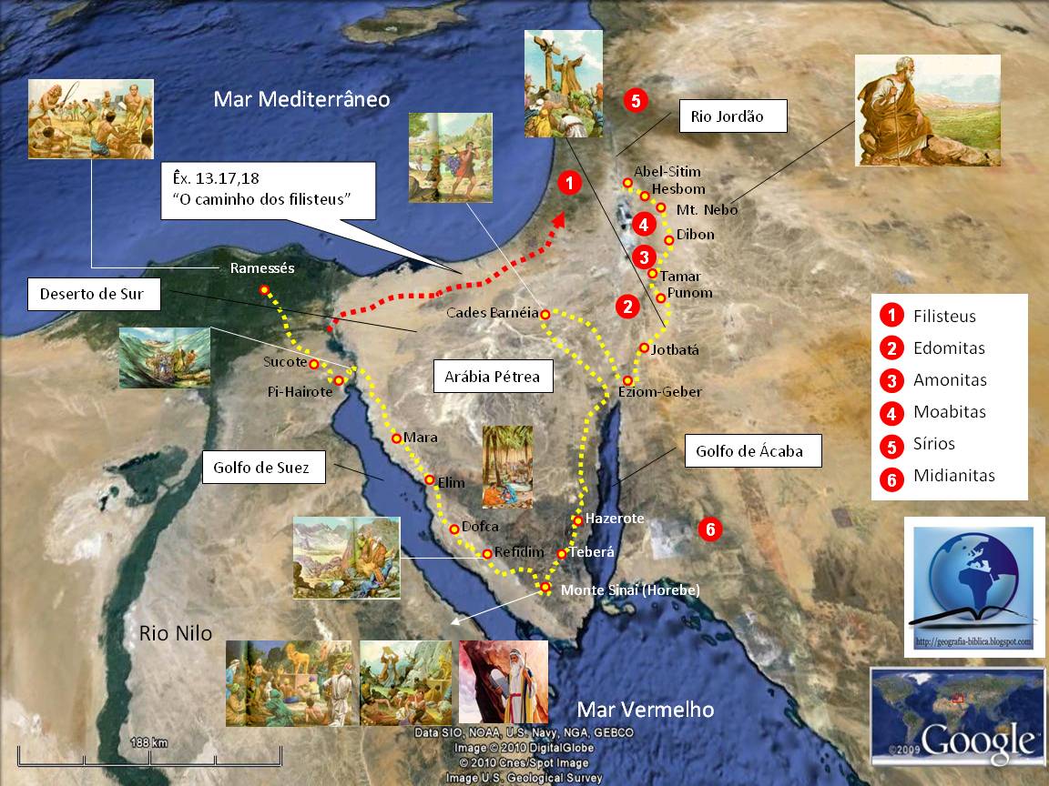 História e Geografia Bíblica: O Êxodo - Rota Tradicional