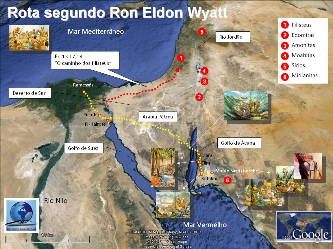 História e Geografia Bíblica: O Êxodo - Rota segundo Ron Eldon Wyatt