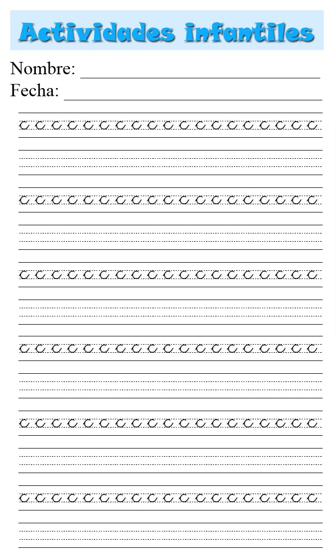 CALIGRAFIA PARA NIÑOS LETRA C : ACTIVIDADES PARA NIÑOS