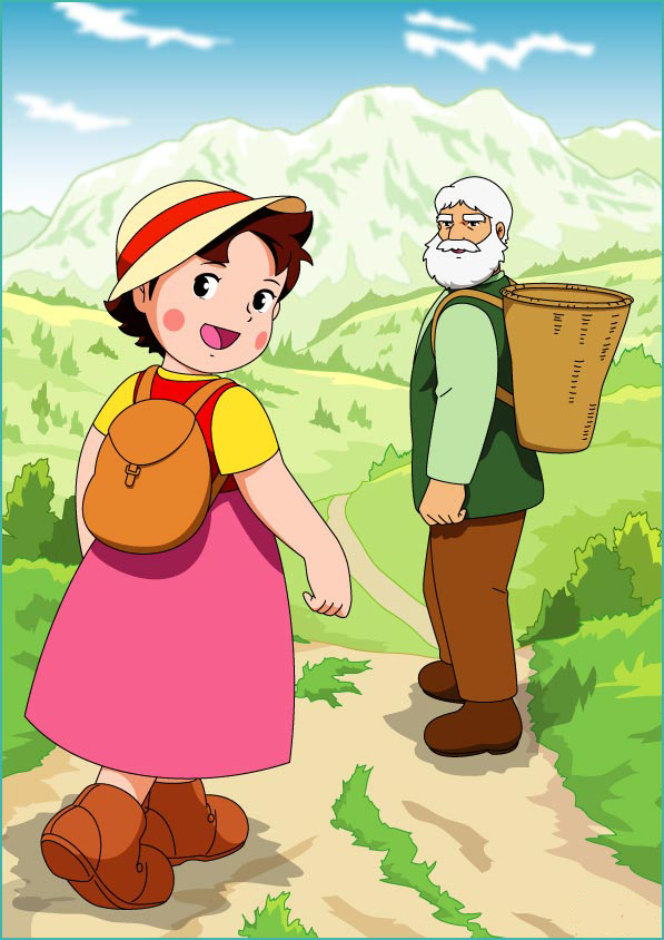 IMAGENES HEIDI PARA IMPRIMIR:HEIDI Y SU ABUELITO SUBIENDO A LAS ...