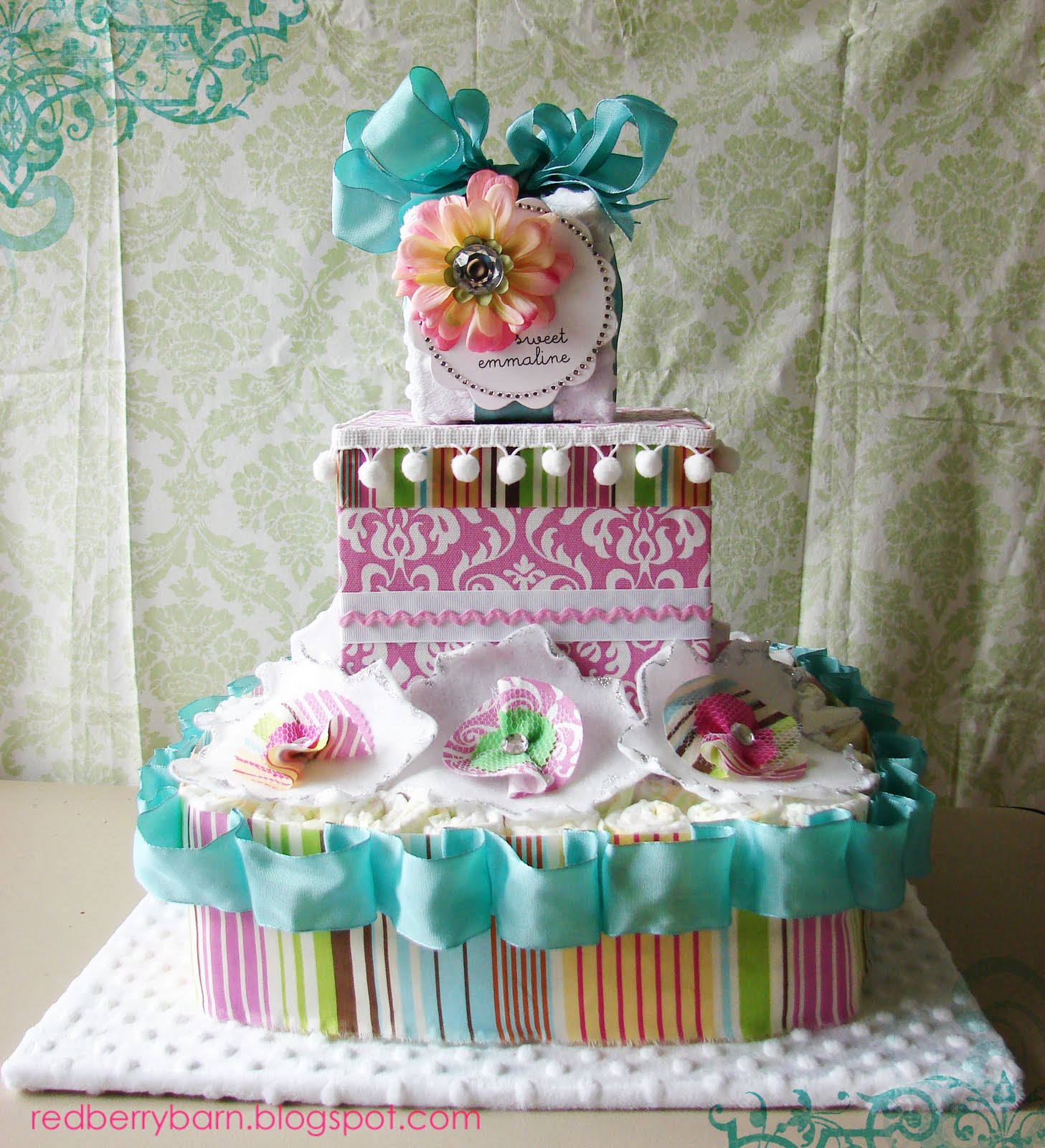 Redberry Barn: Baby Diaper Cake