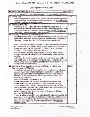 1) Target Corrective Action Guidelines 2) AP Directives: 1) Coaching ...