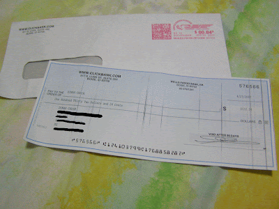 ClickersWorld: My First Clickbank Check