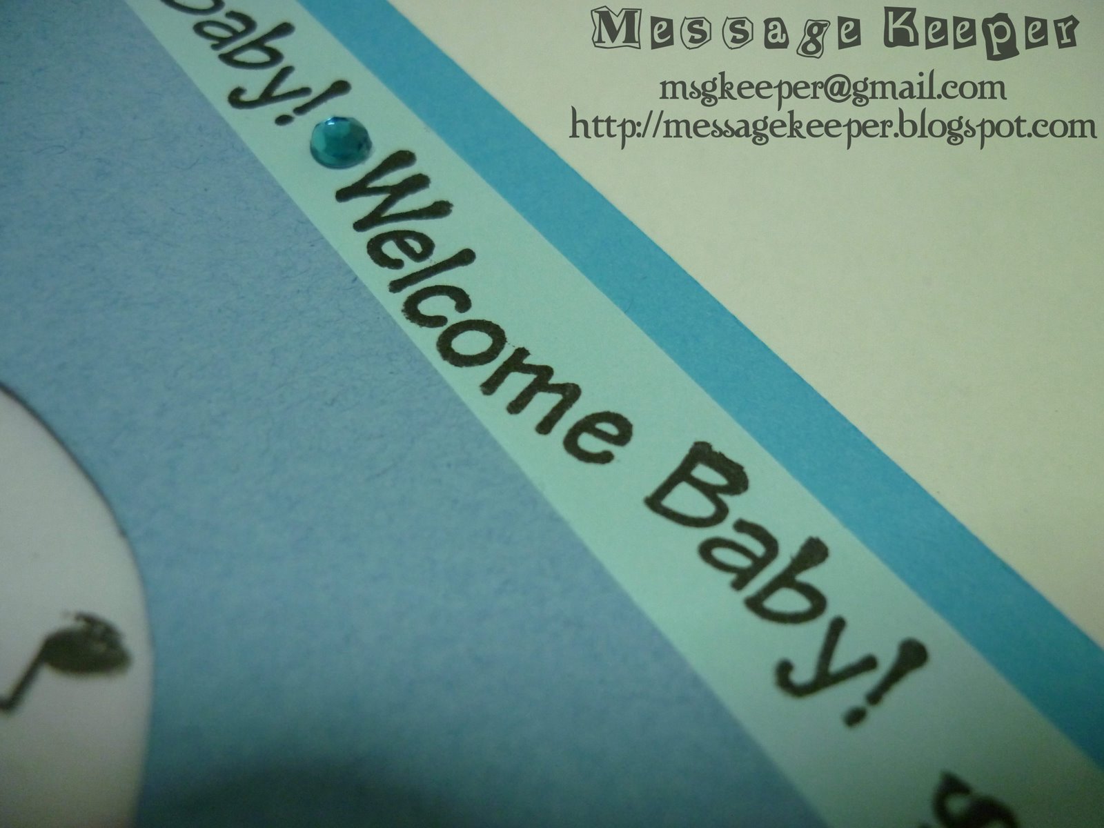 Message Keeper: Welcome Baby Boy Card #1 (Sample)