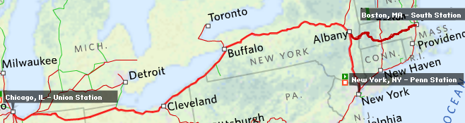 Amtrak Lake Shore Limited Route Map