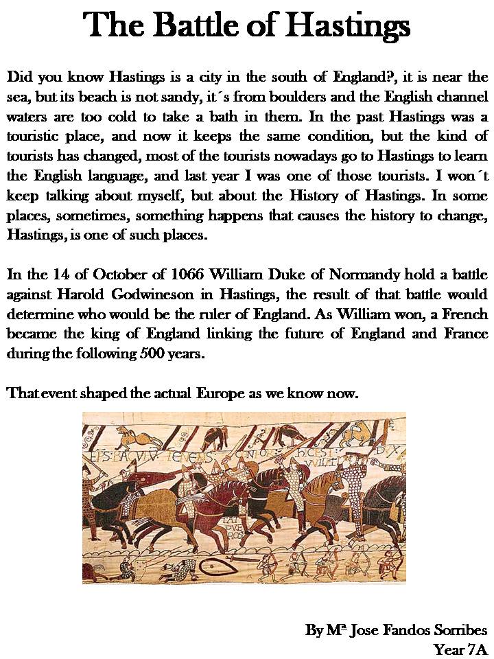 Our School Blog: The Battle of Hastings