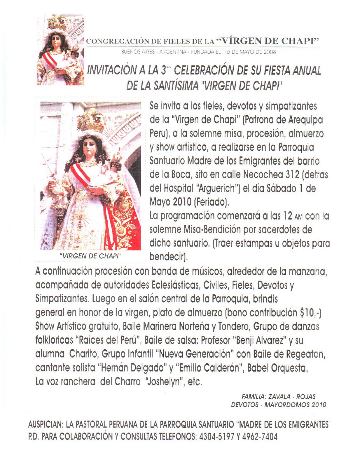 COMUNIDAD PERUANA: LA VIRGEN DE CHAPI