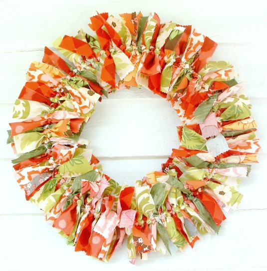Rag Wreath: Autumn