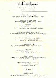 E's Food & Wine: French Laundry Menu Circa 1997 (note the Price)