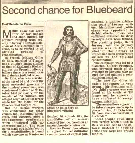 1440: Gilles de Rais, unholy | Executed Today