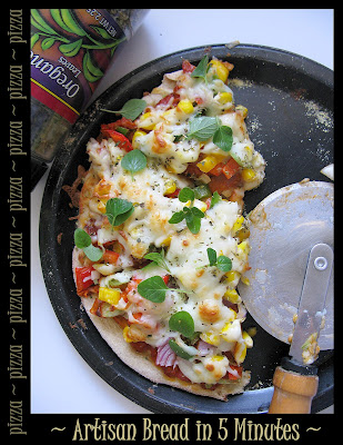 PIZZA WITH 5 MINUTES A DAY DOUGH...I'm a convert! Happy Earth Day too ...