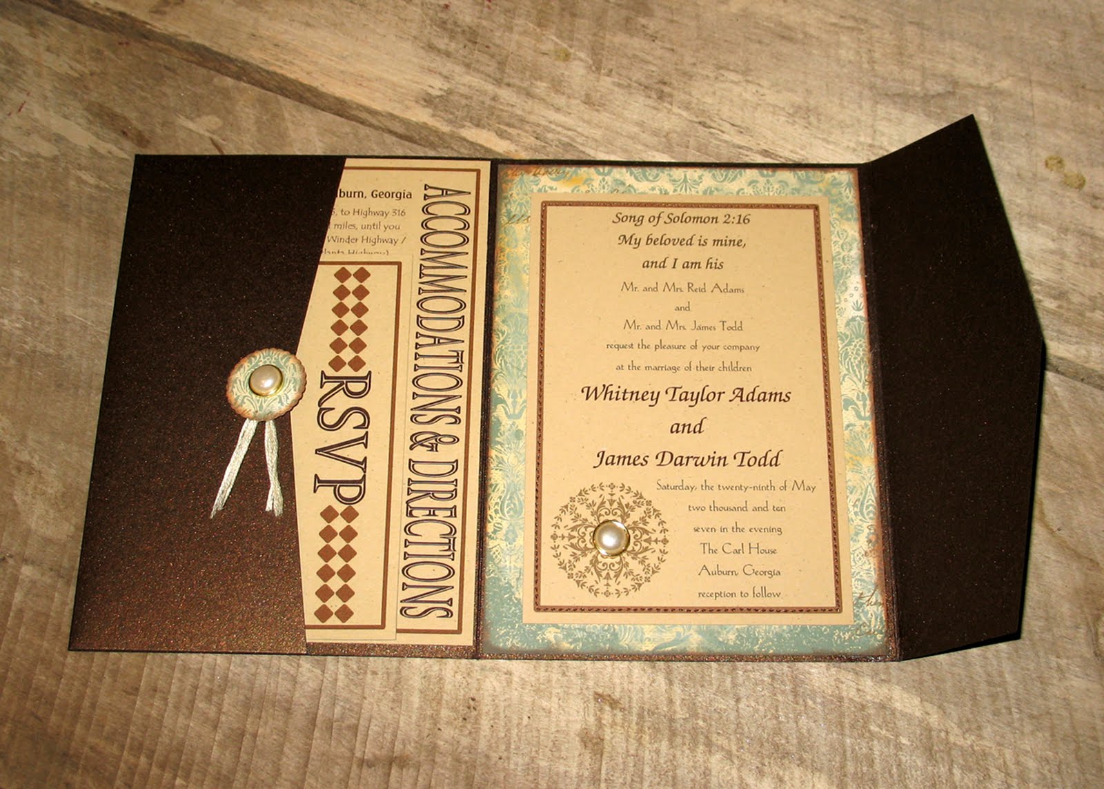 The Charm House: Our Handmade Wedding Invitation, Finished and Sent.....
